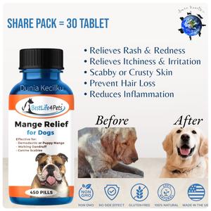 Jual Mange Relief For Dogs - Demodex, Scabies, Irritation, Ketombe ...