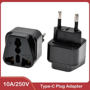 Jual Universal 2 Round Pin Plug Adapter Convert EU/AU/US/UK to Brazil ...