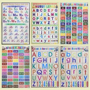 Jual IH04 Poster Lembaran Belajar Membaca Bentuk Tulisan Tangan Latihan ...