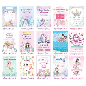 Jual Kartu Undangan Ulang Tahun 2 Sisi Anak Free Design | Birthday Card Custom | Kartu Ucapan ...