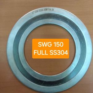 Jual 10" SWG SPIRAL WOUND GASKET FULL SS304 10 INCH ANSI 150 SS 304 ...