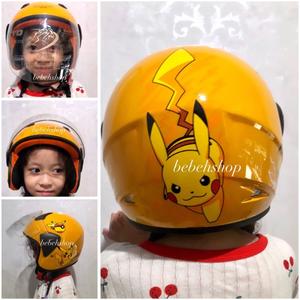 Jual Helm Anak & Dewasa Pokemon Pikachu Squirtle SNI Emboss Karakter ...