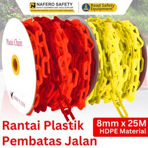Jual Rantai Plastik 8mm x 25M Pembatas Jalan / Area Ukuran 8mm x 25M ID ...