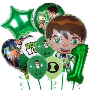 Jual Ben Boy Balloons Cartoon Movie BEN10 Green Foil Balloons Happy ...
