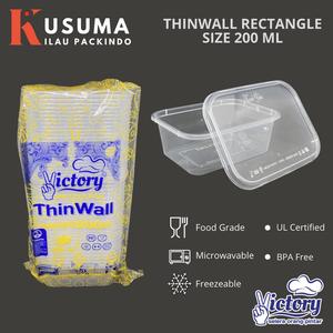 Jual VICTORY THINWALL RECTANGLE 200ML, 250ML, 300ML ISI 25PCS PER PACK KOTAK MAKAN PLASTIK ...