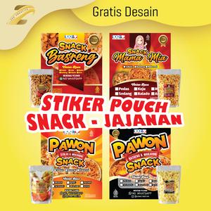 Jual cc stiker label snack jajanan kemasan pouch plastik desain product ...