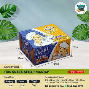 Jual Mur4h Dus Snack Sedap Mantap / Box Snack Sedap Mantap Ukuran 12 x 14 x 7 cm - Kab. Ngawi ...