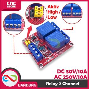 Jual MODULE RELAY 2 CHANNEL 5V AKTIV HIGH ATAU AKTIV LOW DENGAN OPTOCOUPLER - Kota Depok ...