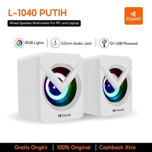 Jual KISONLI Gaming Speaker Komputer/Laptop L-1040 LED RGB Light With ...