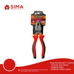 Jual Tang Kombinasi Camel 7" Inch putih / Tang Gagang Karet Fiber Camel ...