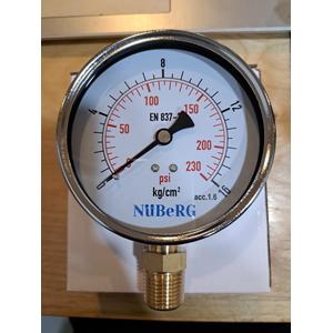 Jual Pressure Gauge//Manometer 4 Inch 16 Bar(Kg/Cm2)Black Steel - 2,5 ...