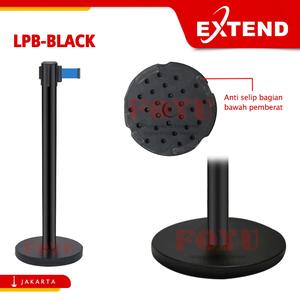 Jual Tiang Pembatas Antrian Antrean Pita Coating Black Stainless Hitam ...