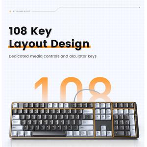 Jual UGREEN Mechanical Keyboard 108 PBT Keycaps Wired Keyboard Red ...