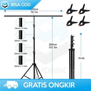 Jual STAND BACKDROP TIANG BACKGROUND T-SHAPE PHOTOGRAPHY ALUMINIUM 4 ...