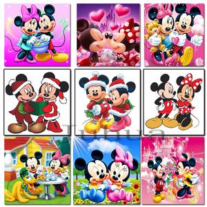 Jual Lukisan berlian DIY setik silang mouse Disney kekasih manis ...