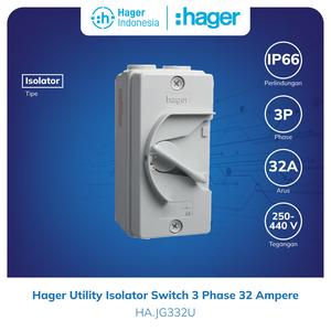 Promo Hager Isolator Switch 3 Phase 32a 32 Ampere JG332U Isolating ...