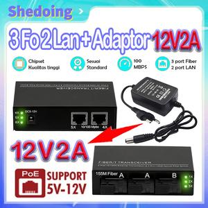 Jual [POE] Media Converter 3 Fo 2 Lan Adapter 12V2A 3F2E Htb 3 Fo 2 Lan ...
