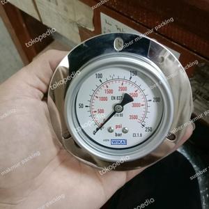Jual pressure gauge 250 Bar/3500 psi wika 2.5" back conn model flange ...