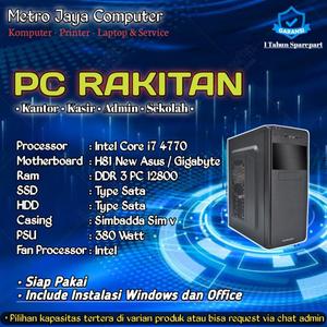 Jual Komputer PC Rakitan Core i7 4770 Office / Editing / Gaming Siap ...