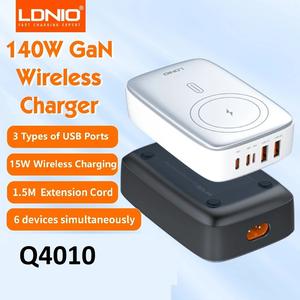 Jual LDNIO Q4010 - 6-in-1 Multiport Desktop Charger GaN 140W Total ...