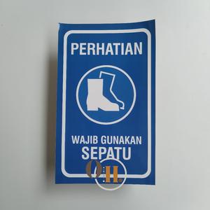 Jual Stiker Wajib Gunakan Sepatu - Stiker Safety Sign - Kota Bekasi ...