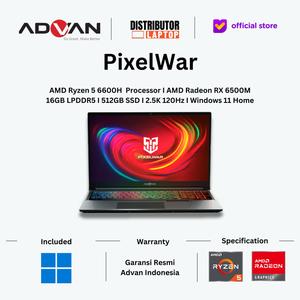 Jual advan laptop pixelwar ryzen 5 6600h 16gb radeon 660m w11 pixel war ...