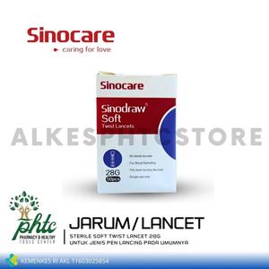Jual Jarum Lancet 28G Sinodraw Soft Twist Lancet Isi 50 pcs / Blood ...