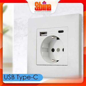 Jual Stop Kontak Dinding Colokan Port USB Type-C Soket Listrik Plug EU ...