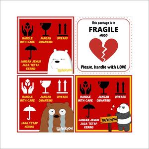 Jual Yuz. Sticker fragile handle with care jangan dibanting unik lucu ...