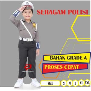 Jual Seragam Baju Polisi Anak Laki Laki Perempuan Anak Tk Usia 3 Sampai ...