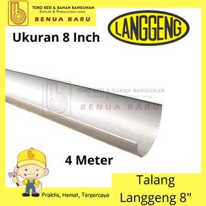 Jual (ADDA) TALANG AIR PVC LANGGENG 8 INCH 4 METER TALANG SETENGAH ...