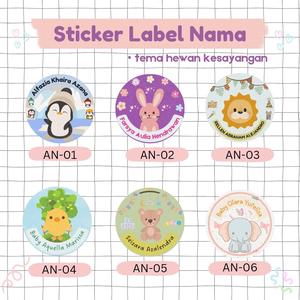 Jual 40 pcs - Sticker Label Nama Bulat Custom Free Template - AN-01 ...