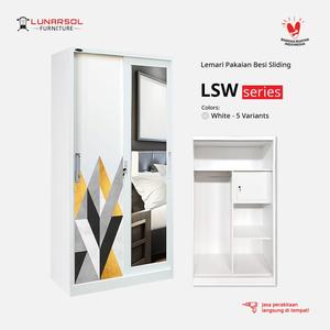 Promo LUNARSOL LSW Series Lemari Pakaian Besi 2 Pintu Dengan Cermin ...