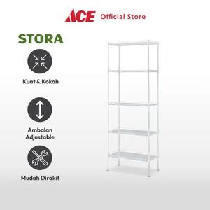 Promo Ace Stora Rak Besi 5 Tingkat - Putih Metal Rack Rak Serbaguna Rak ...