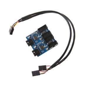 Jual PC Case Internal 9-Pin USB 2.0 Male 1 To 4 Female Splitter PCB ...