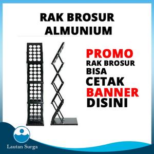 Jual Rak Brosur 4 Tingkat Rak Brosur Aluminium Hitam Tempat Brosur Besi ...