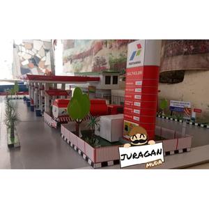 Jual Ready Diy Miniatur Papercraft Spbu Pertamina Plus Minimarket Dan ...