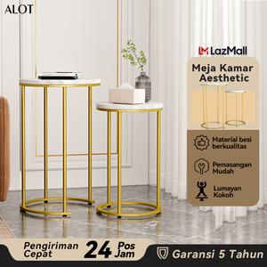 Jual ALOT Aesthetic Modern Meja Bulat Minimalis Sudut Meja Kecil Kamar ...