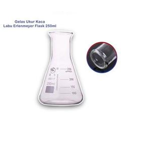 Jual Labu Erlenmeyer Flask 250ml / Gelas Ukur Kaca 250ml / Gelas Takar ...