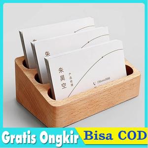 Jual Wooden Stand Name Card Holder Kotak Tempat Dudukan Kartu Nama ...