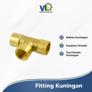 Jual Tee Kuningan Drat 1/2" Female / Fitting Brass Tee Female 1/2 Inchi ...