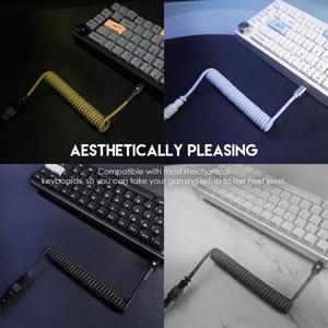 Jual TOP FANTECH Coiled Cable Type C Aviator Kabel Keyboard Mechanical ...