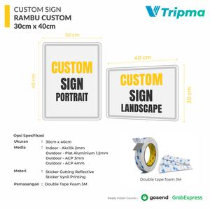 Jual Rambu Custom - Rambu Custom 30Cm X 40Cm - Jakarta Utara - Whistle ...