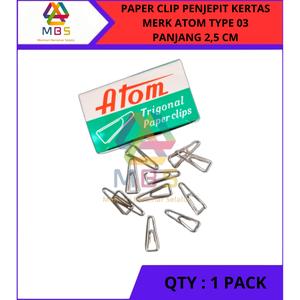 Jual PAPER CLIP PENJEPIT KERTAS MERK ATOM PANJANG 2,5 CM TYPE 03 ...