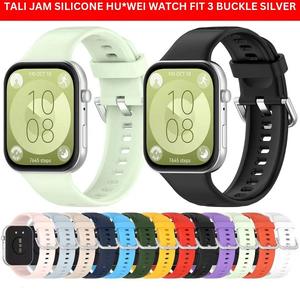 Jual Tali Jam Silicone Huawei Watch Fit 3 FIT3 Strap Band Buckle Silver ...