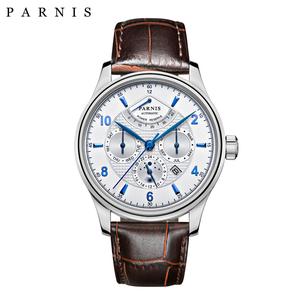 Jual New Fashion Parnis 43mm Automatic Men Watch Power Reserve Moon ...