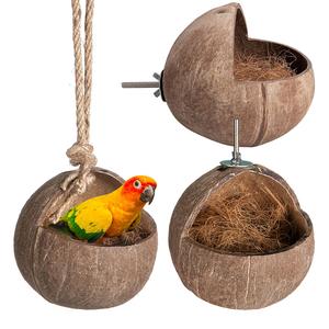 Jual Coconut Shell Bird House Hide Nest Shelter Hanging Birdhouse Cage ...