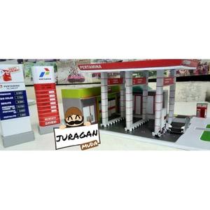 Jual BERGARANSI DIY Miniatur Papercraft SPBU Pertamina Plus 2 Totem ...