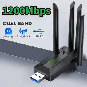 Jual 1200Mbps WiFi USB Adapter Dual Band 2.4G/5Ghz Wi-Fi Dongle 802 ...