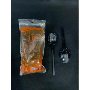 Jual SENDOK Makan Plastik Hitam "UNO"/ Sendok Makan Hitam / Sendok ...
